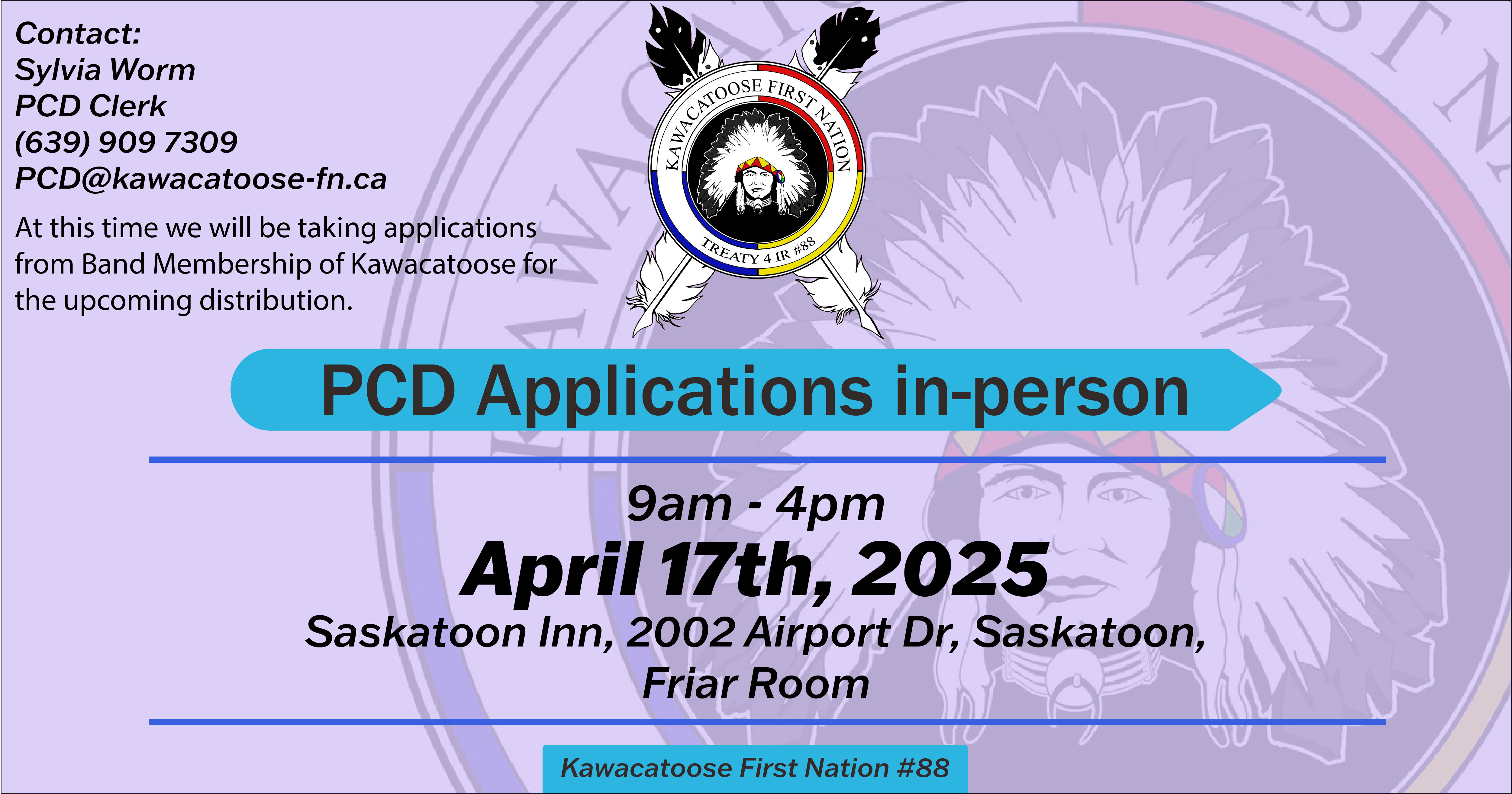 PCD applications – Kawacatoose First Nation #88